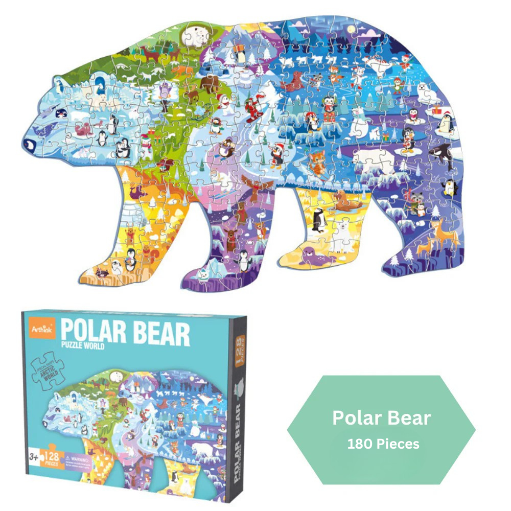 Polar Bear 180pc Shaped Puzzle – Wonder Tribe