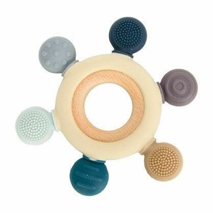 Silicone & Beechwood Ring Teether - Ocean – Wonder Tribe