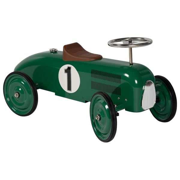 Goki Green Metal Race Car Ride On Toy | Vintage Scooter - Wonder Tribe