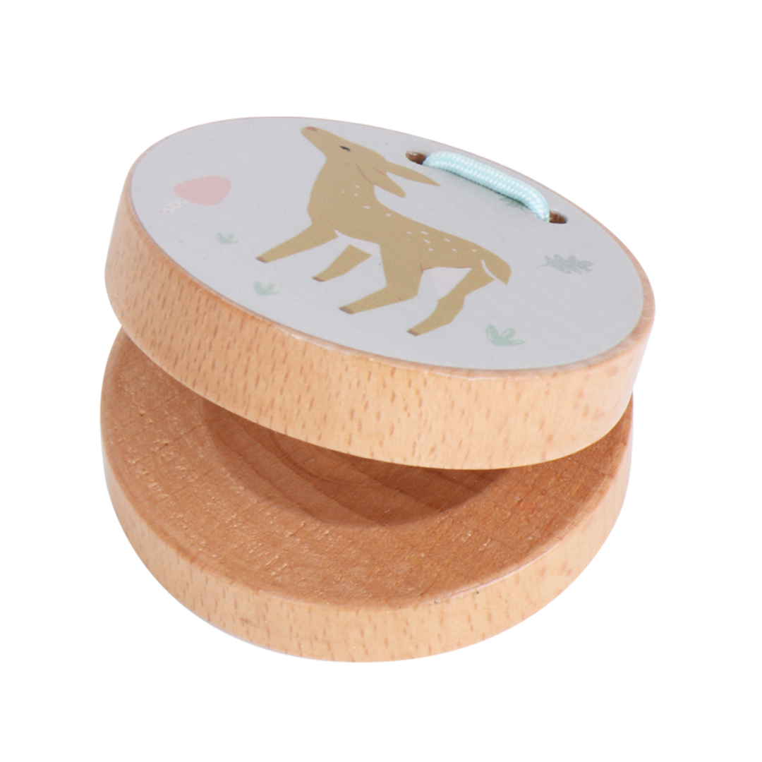 Kids Castanet Deer Design - Wooden Musical Toy - Wonder Tribe